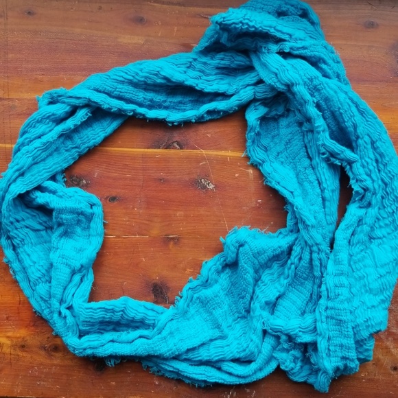 Accessories | Vibrant Blue Raw Edge Textured Scarf | Poshmark